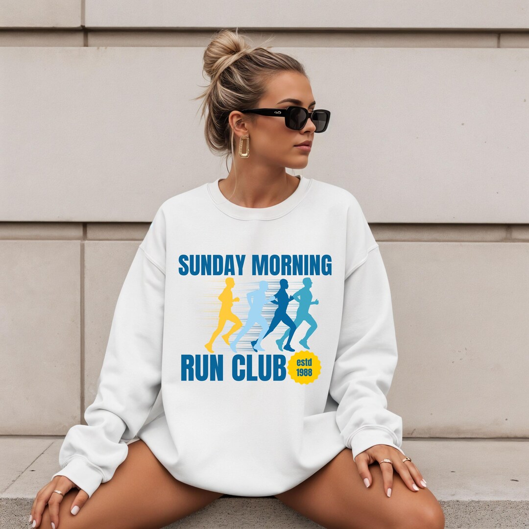 Sunday Morning Run Club Unisex Sweatshirt, Retro Aesthetic Runner Shirt ...
