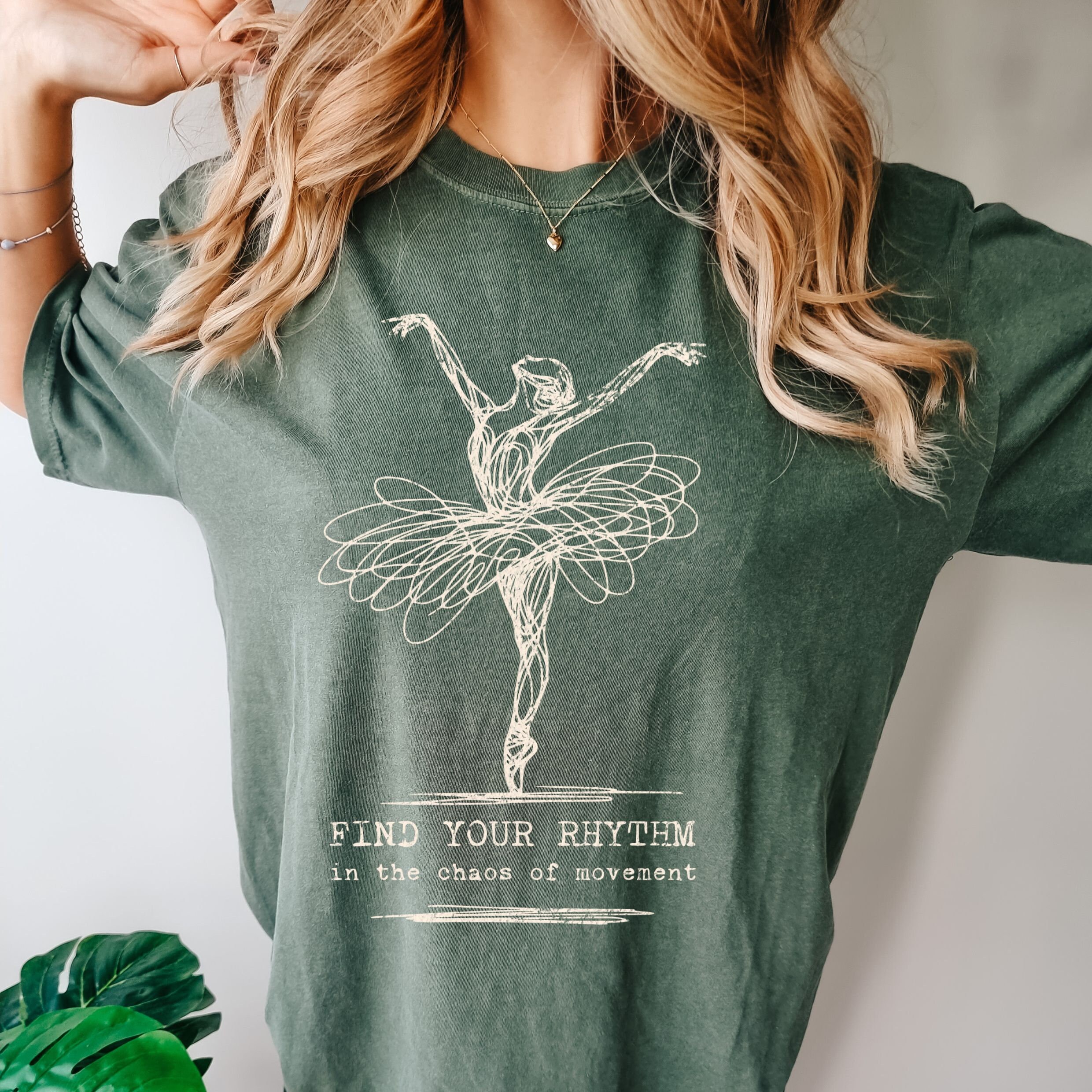 Distressed Ballet Graphic Tee, Vintage Wash Ballerina Tshirt ...