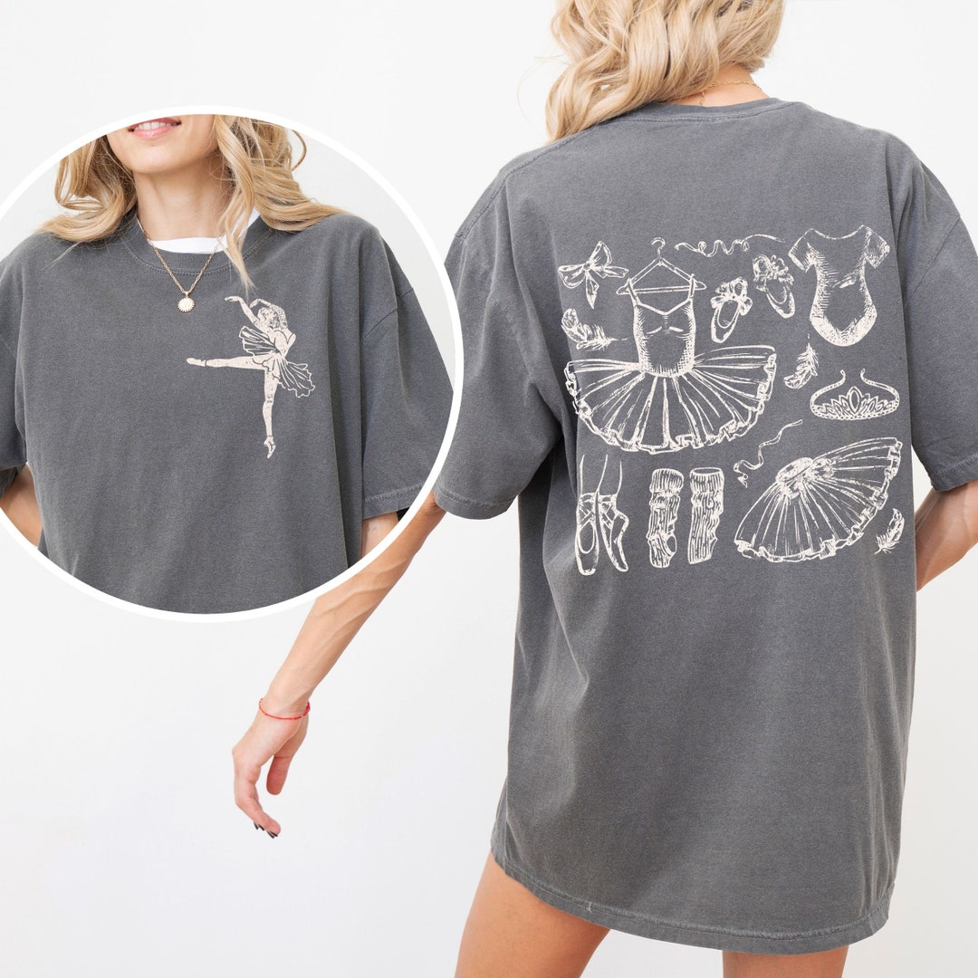 Distressed Ballet Graphic Tee, Vintage Wash Balletcore Tshirt, in My ...