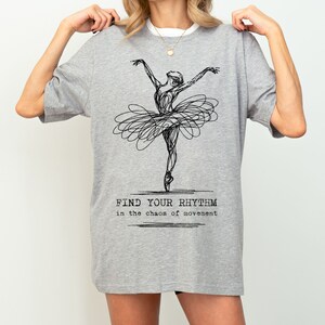 Distressed Ballerina Graphic Tee, Vintage Wash Ballet Dancer Tshirt ...