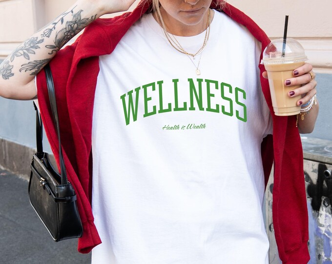 Health is Wealth T-shirt Wellness Shirt Women's Essential Tee Y2K ...
