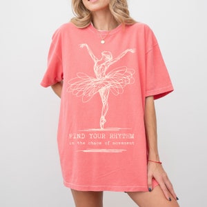 Distressed Ballet Graphic Tee, Vintage Wash Ballerina Tshirt ...