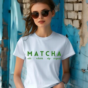 Matcha Tshirt, Minimalist Aesthetic Coffee Shirt, Trendy Latte Lover ...