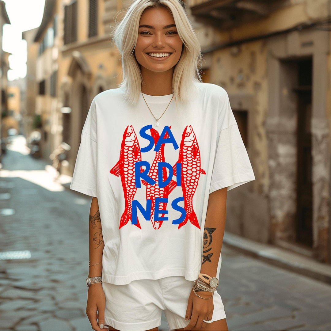 Sardines Graphic Tee, Trendy Tinned Fish Shirt, Anchovies Tshirt ...