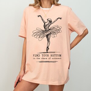 Distressed Ballerina Graphic Tee, Vintage Wash Ballet Dancer Tshirt ...