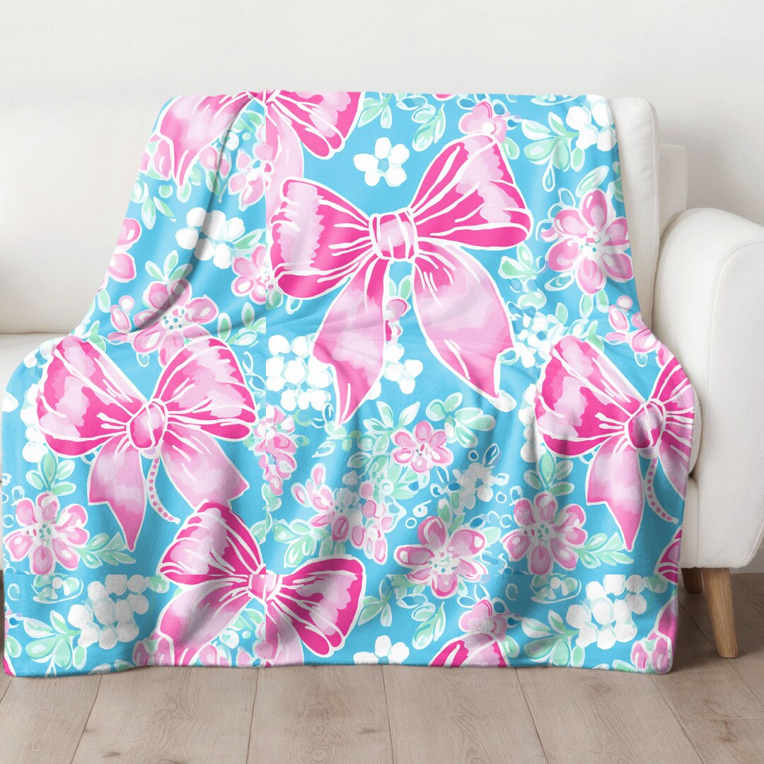 Pretty Coquette Blanket, Spring Floral Home Decor, Easter Basket Gift ...