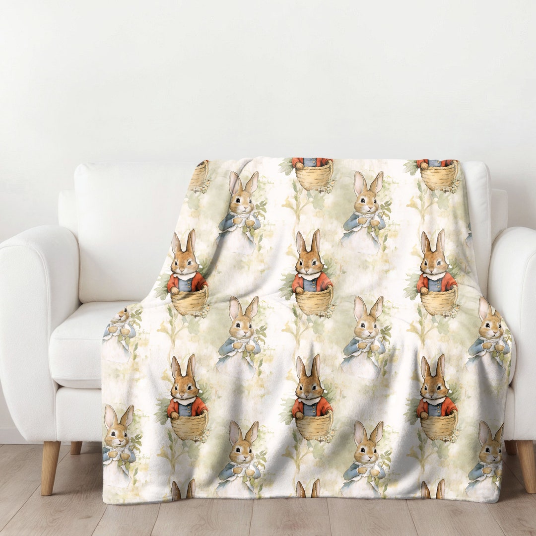 Peter Rabbit Blanket, Vintage Bunny Blanket, Nursery Decor, Rabbit ...