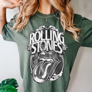 Retro Rock Band Graphic Tee, Vintage Wash Rock and Roll Tshirt, 80s ...