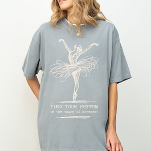 Distressed Ballet Graphic Tee, Vintage Wash Ballerina Tshirt ...