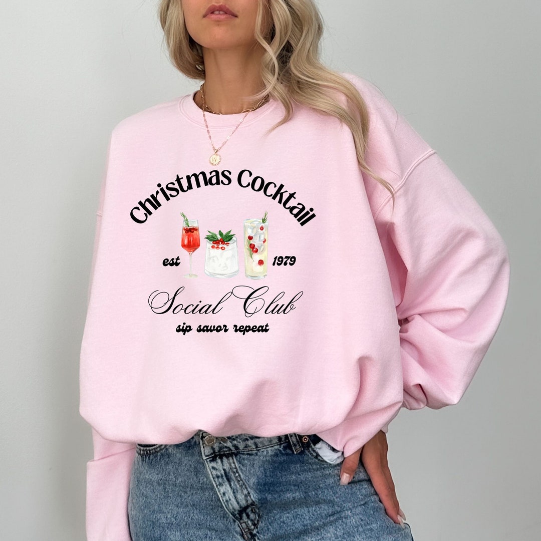 Christmas Cocktail Club Sweatshirt, Social Club Crewneck, Full of ...