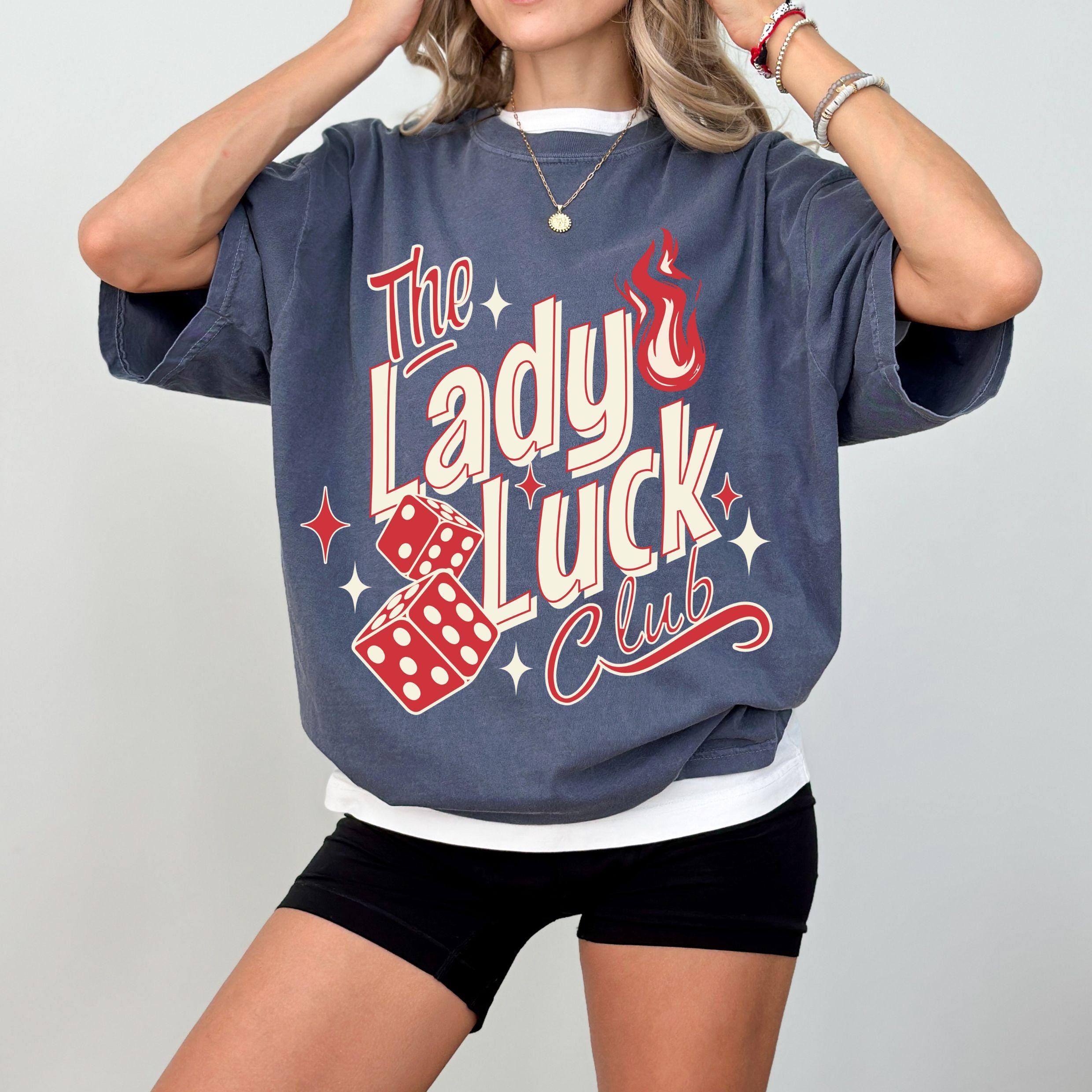 Lady Luck Club Graphic Tee, Retro Aesthetic Dice Tshirt, Trendy ...