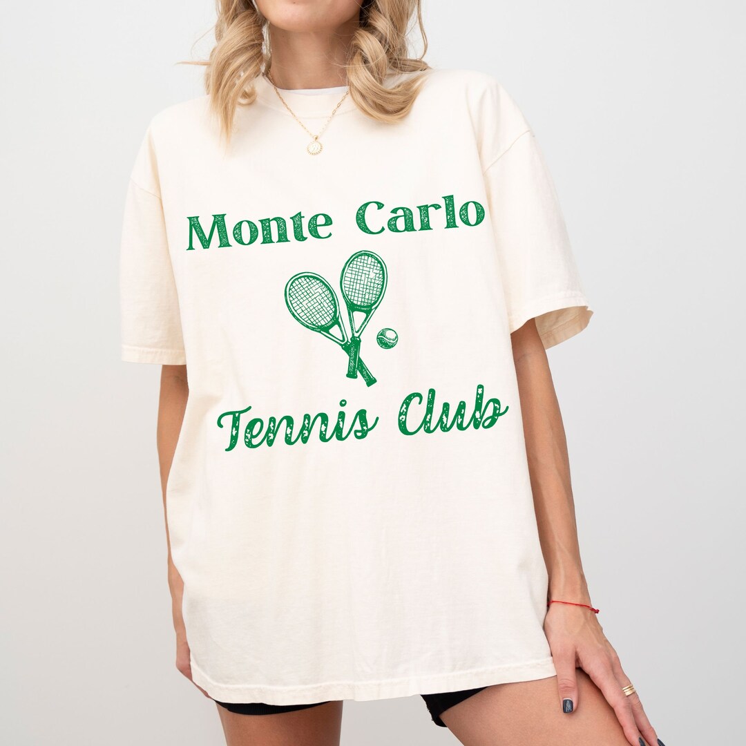 Monte Carlo Tennis Club Tshirt, Retro Sporty and Rich Clothing, Tennis ...