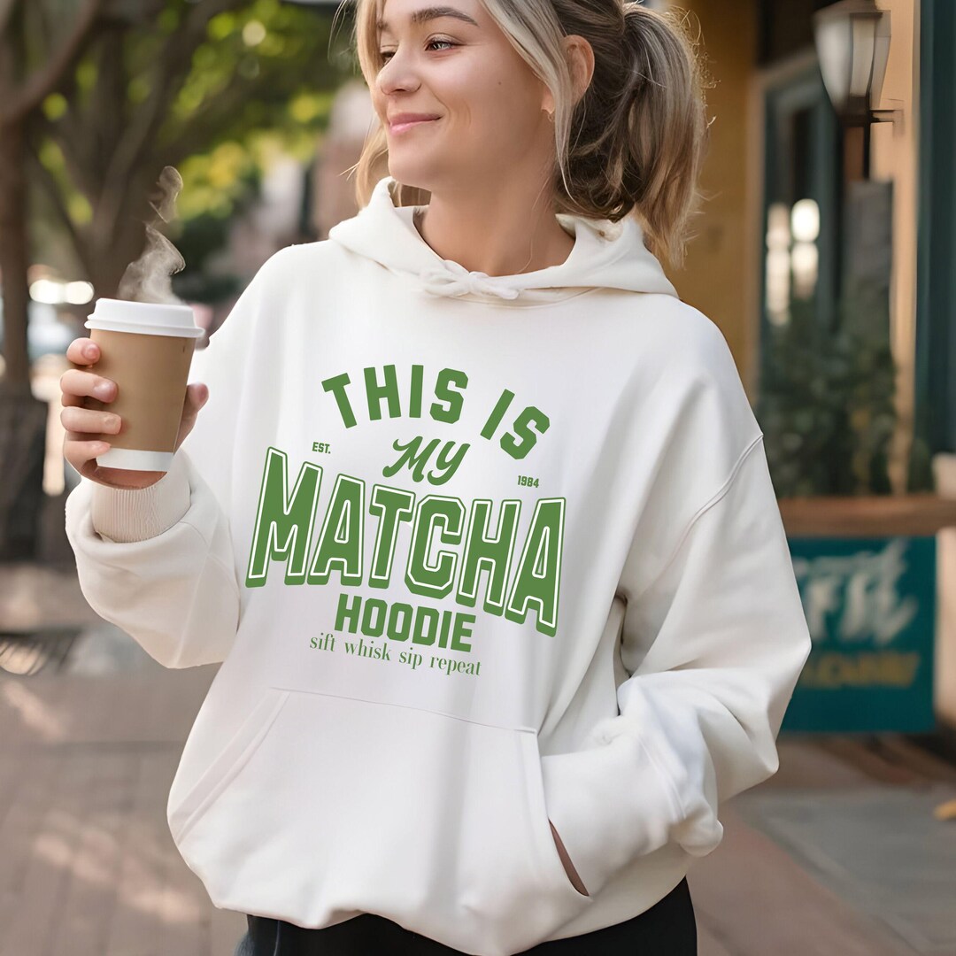 This is My Matcha Hoodie, Retro Matcha Latte Sweatshirt, Trendy Barista ...