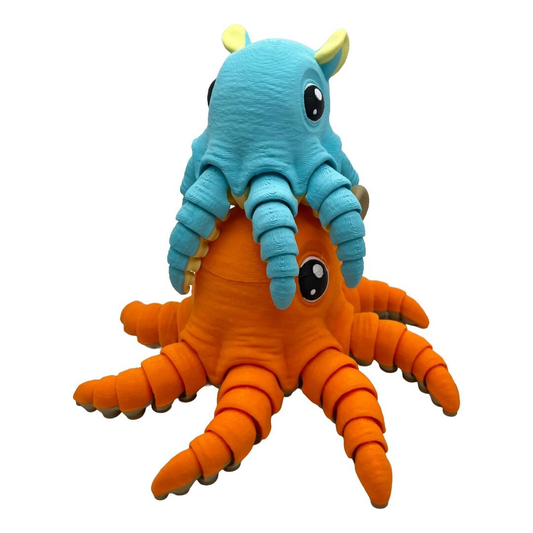 Articulated Flapjack Octopus Toy 3D Printed: Multiple Colors & Sizes - Etsy