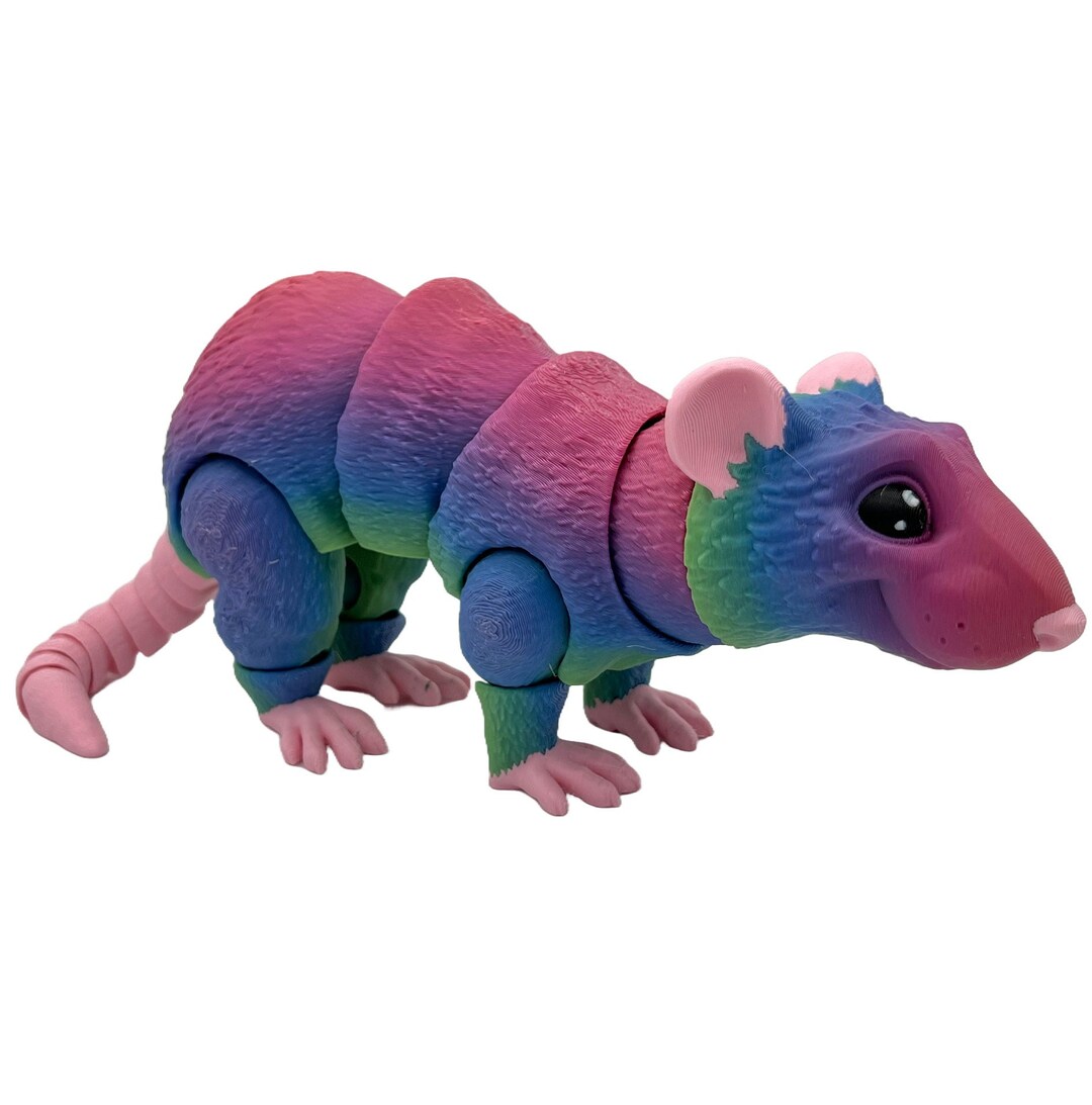Cute Rat 3D Printed Articulated Mouse Fidget Animal Multiple Colors and ...