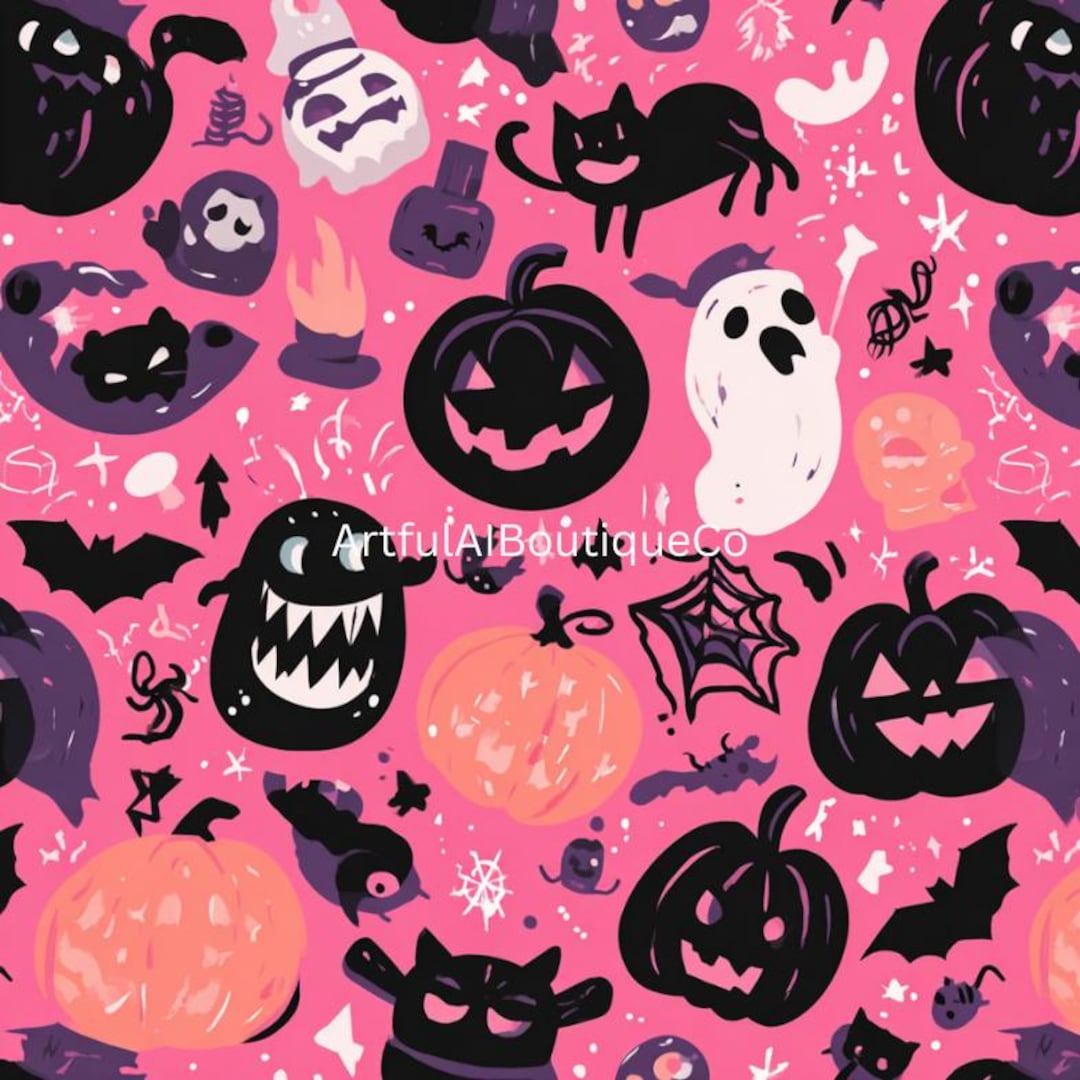 Spooky Halloween Pattern Digital Print | Instant Download - Etsy