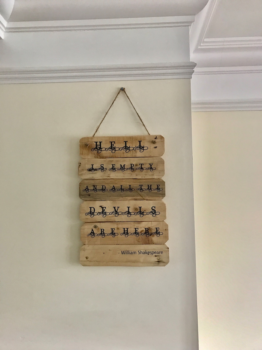 Shakespeare Quote Wall Art - the Tempest, Hell is Empty and All the Devils Are Here - Etsy