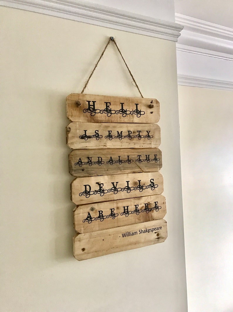 Shakespeare Quote Wall Art - the Tempest, Hell is Empty and All the ...