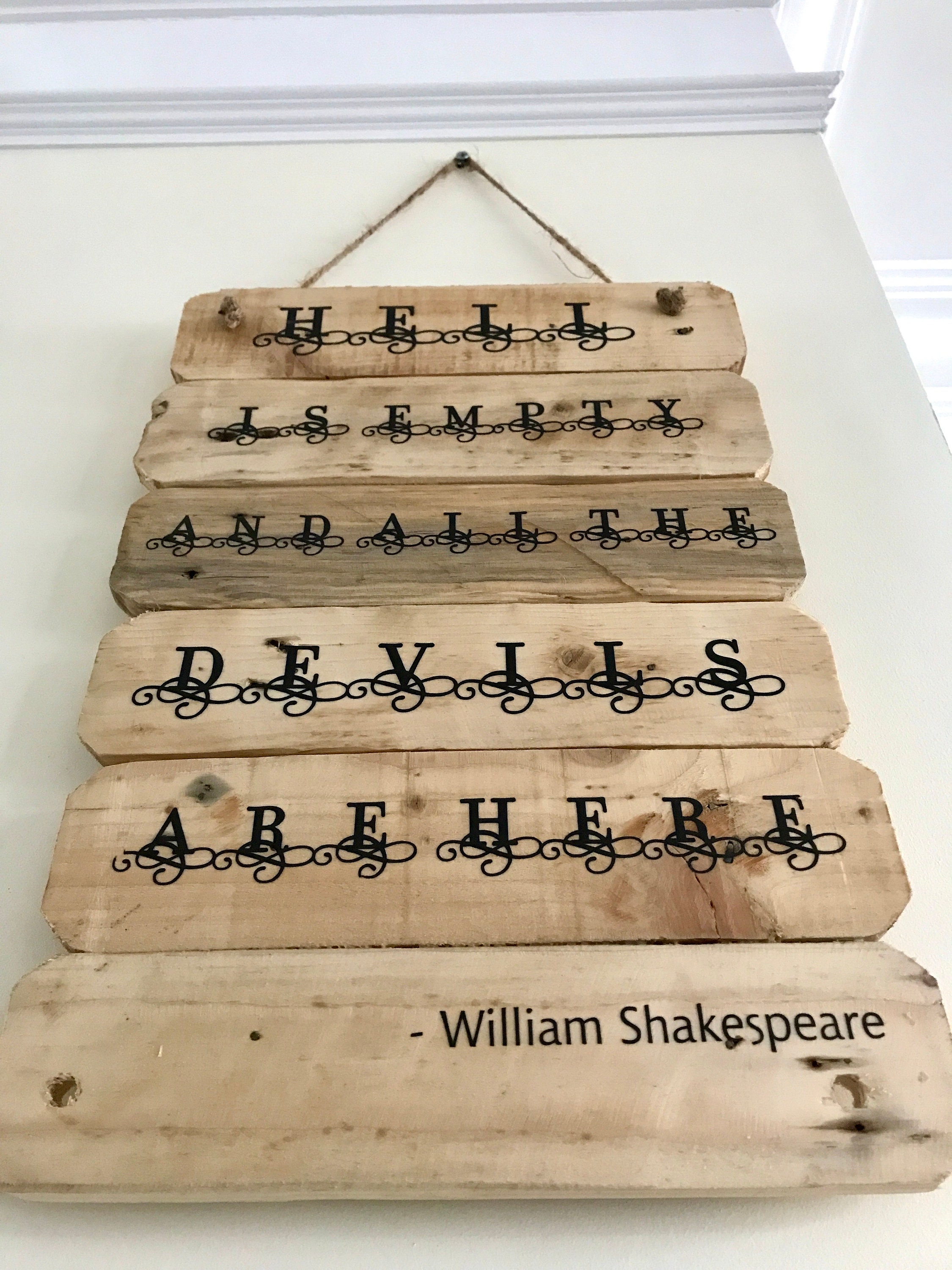 Shakespeare Quote Wall Art - the Tempest, Hell is Empty and All the ...