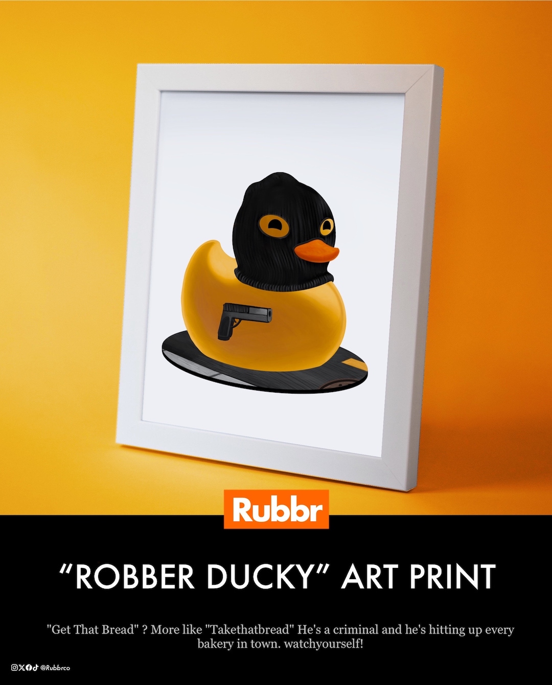 Robber Ducky, Art Print - Collectible Rubber Duck Illustration ...