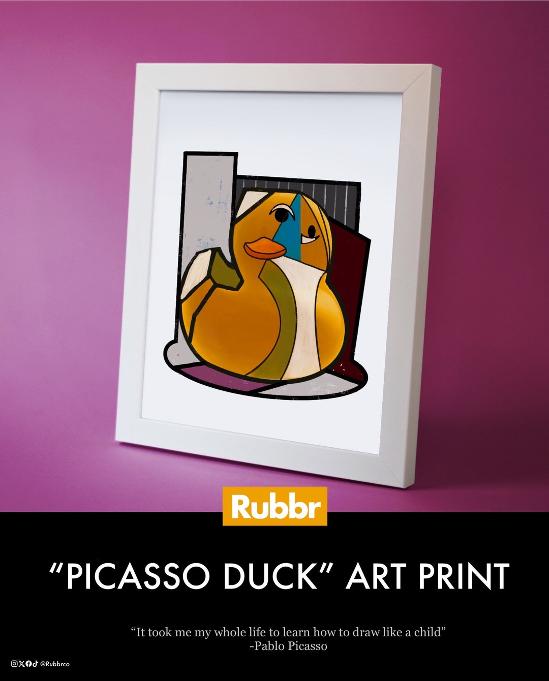 Picasso Duck, Art Print - Collectible Rubber Duck Illustration - Etsy