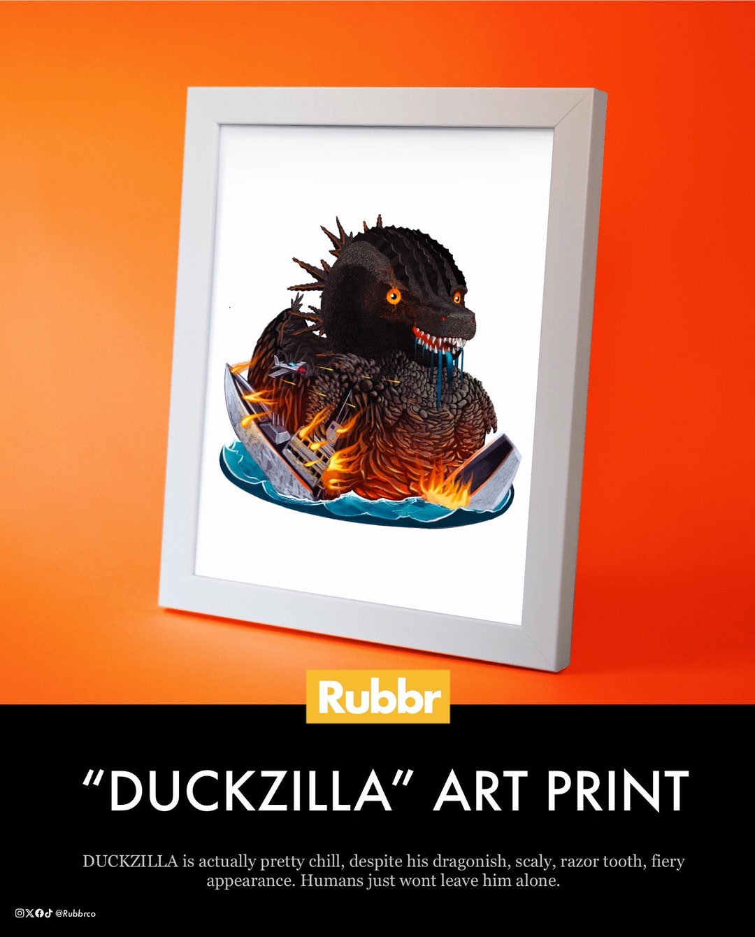 Duckzilla , Art Print - Collectible Rubber Duck Illustration ...