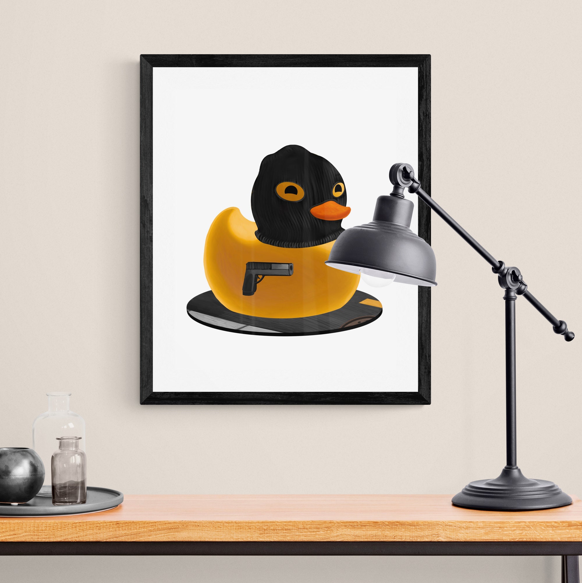 Robber Ducky, Art Print Collectible Rubber Duck Illustration Whimsical ...