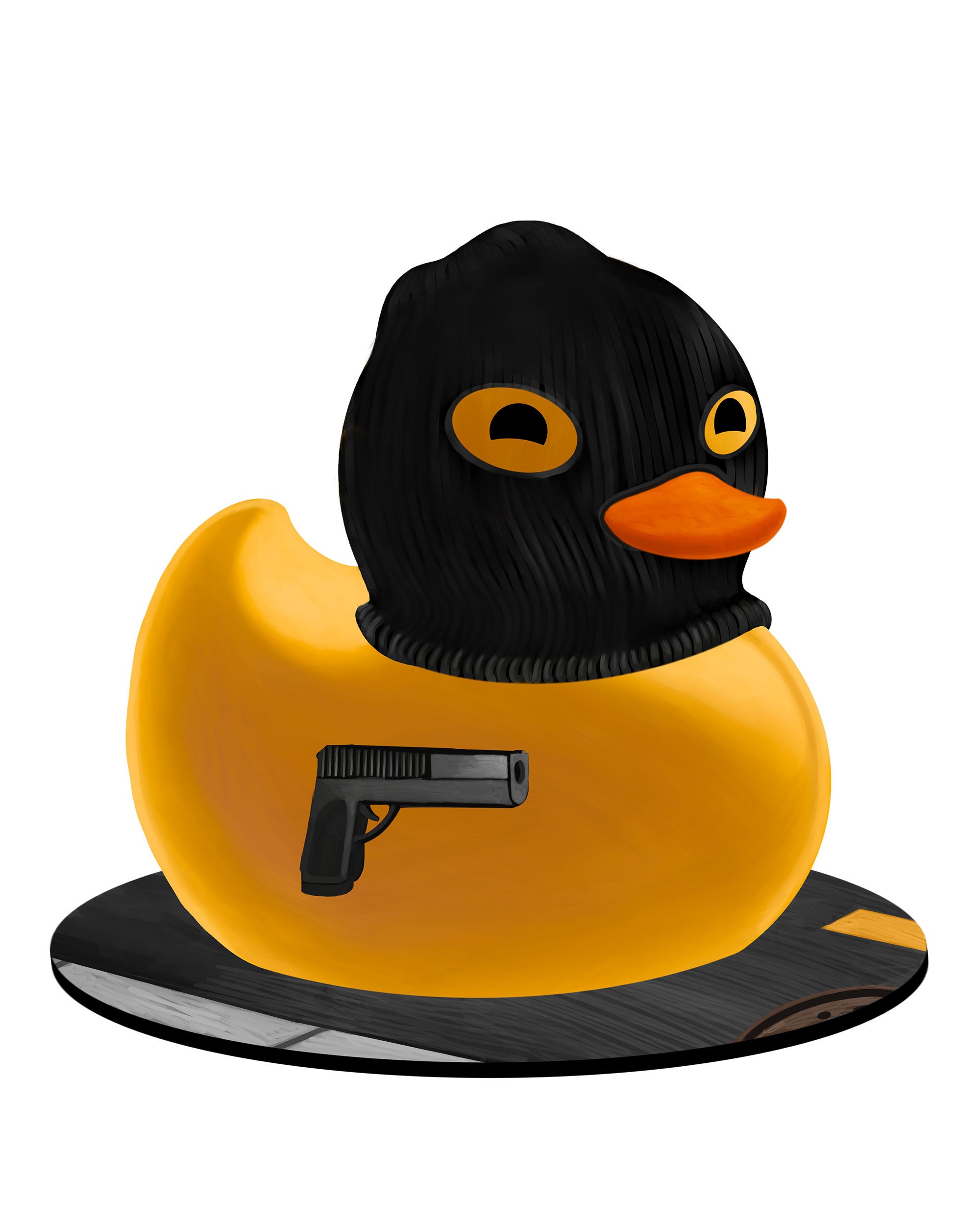 Robber Ducky, Art Print Collectible Rubber Duck Illustration Whimsical ...