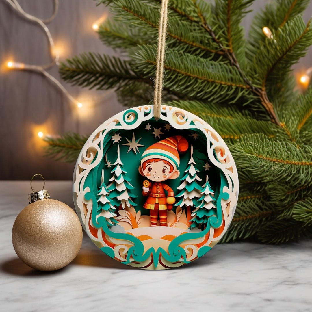 3D Christmas Ornament 3D Effect Ornament Decor as Christmas 3D ...