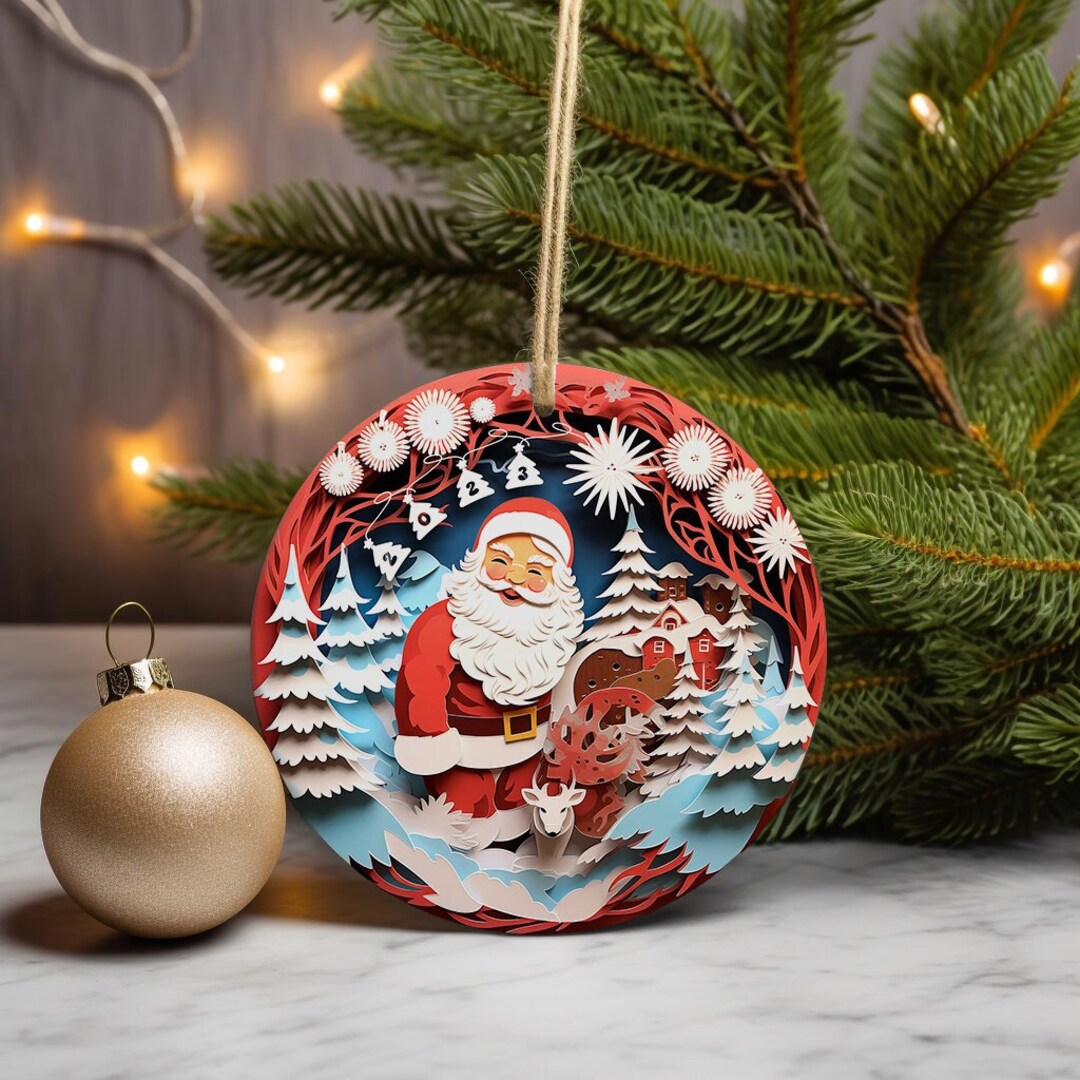 3D Christmas Ornament 3D Effect Ornament Decor as Christmas 3D - Etsy