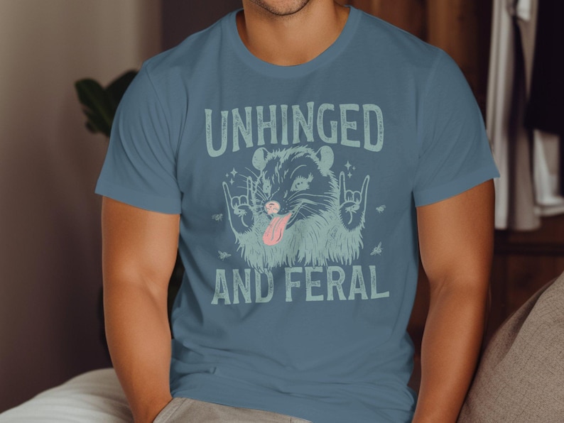 Unhinged and Feral Shirt, Rock’n Feral Possum T-shirt, Rock and Roll ...