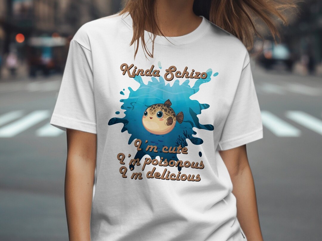 Funny Puffer Fish T-shirt Funny Gift for Her Funny Tshirt Gift - Etsy