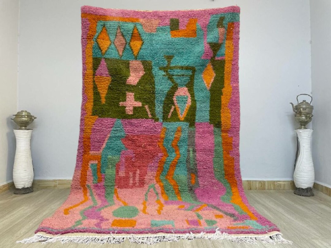 Custom Moroccan Pink Rug Large Sisal Seagrass Area Rugs Scandi Living ...