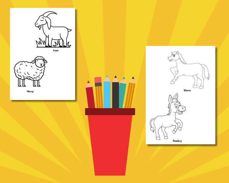 Coloring Page | Printable Colouring Sheets | for Kids | Farm Animals ...