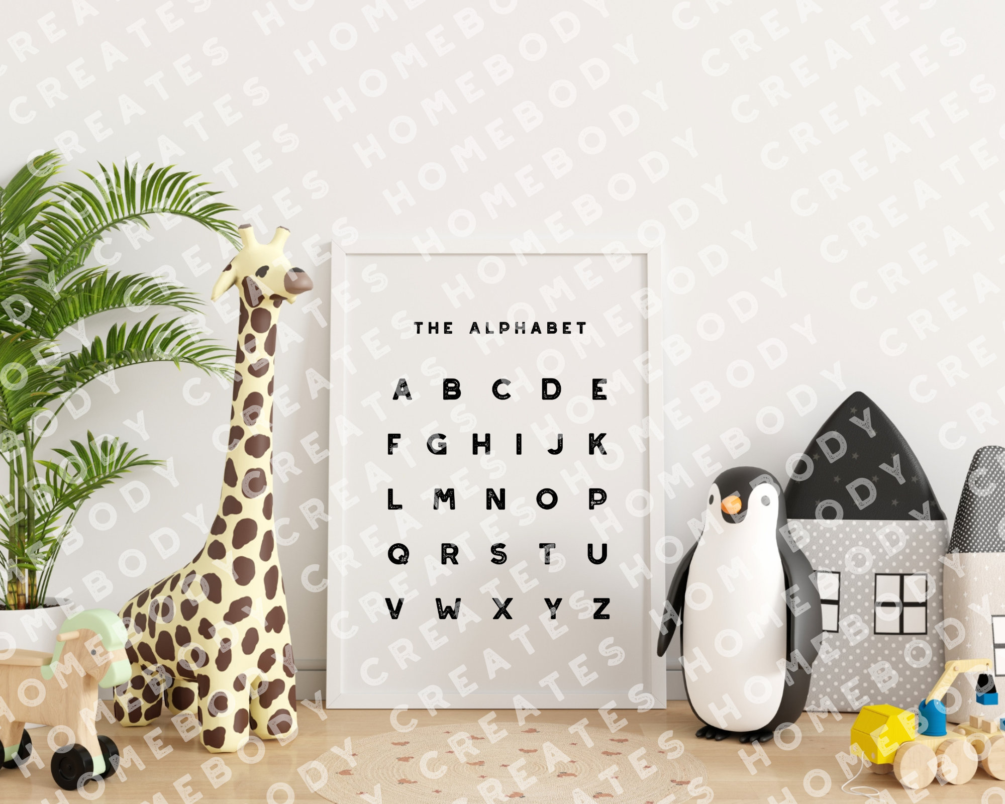 The Alphabet, Black & White Digital Print, Classroom Nursery Art ...