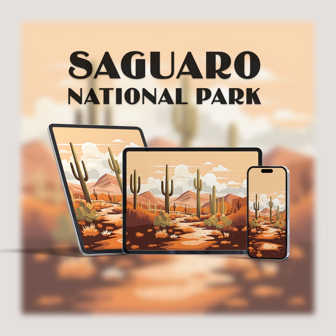 SAGUARO National Park Wallpaper Phone Tablet Laptop ... - Etsy