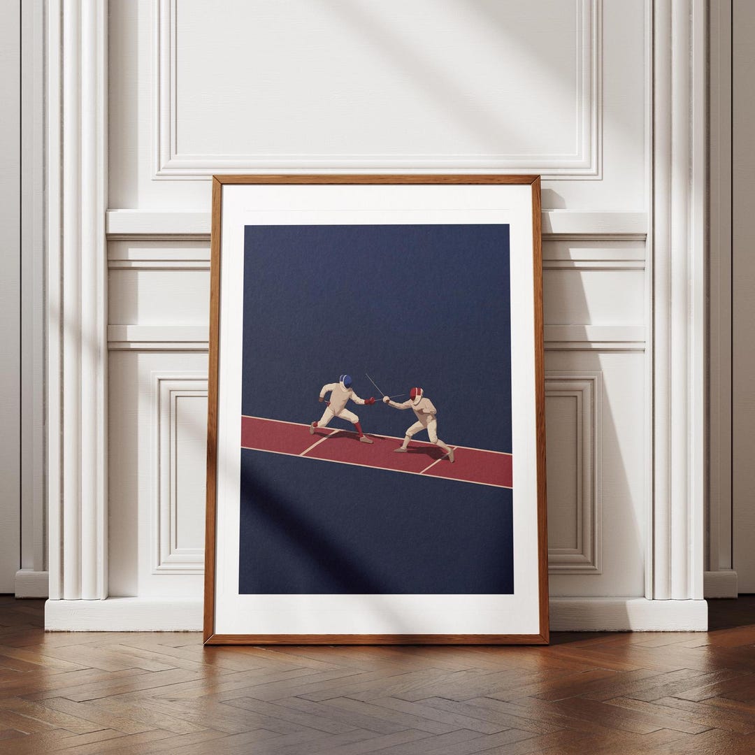 Sports Poster | FENCING - Digital File | Minimalist Fencing Duel Print ...