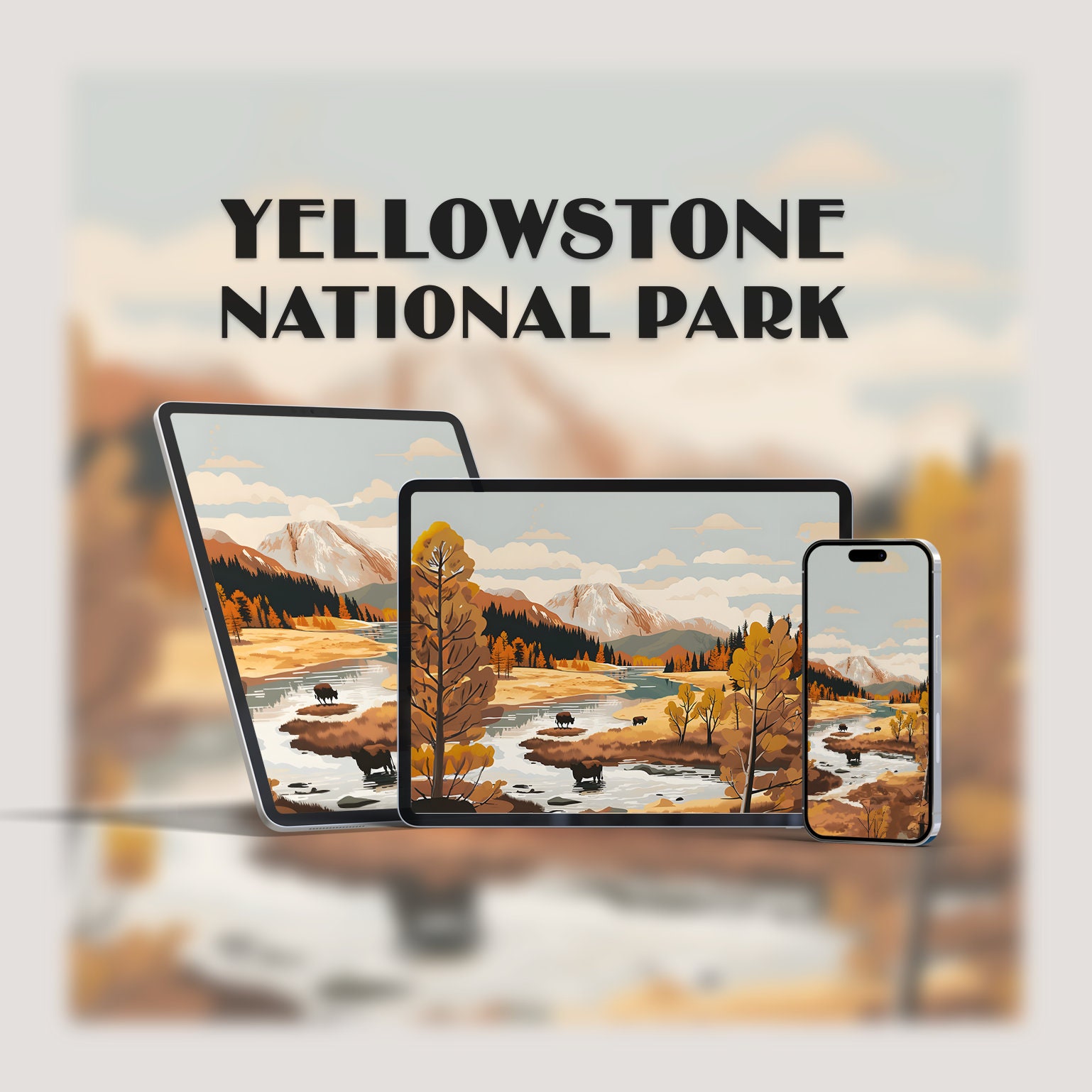 YELLOWSTONE National Park Wallpaper Phone, Tablet, Laptop ...