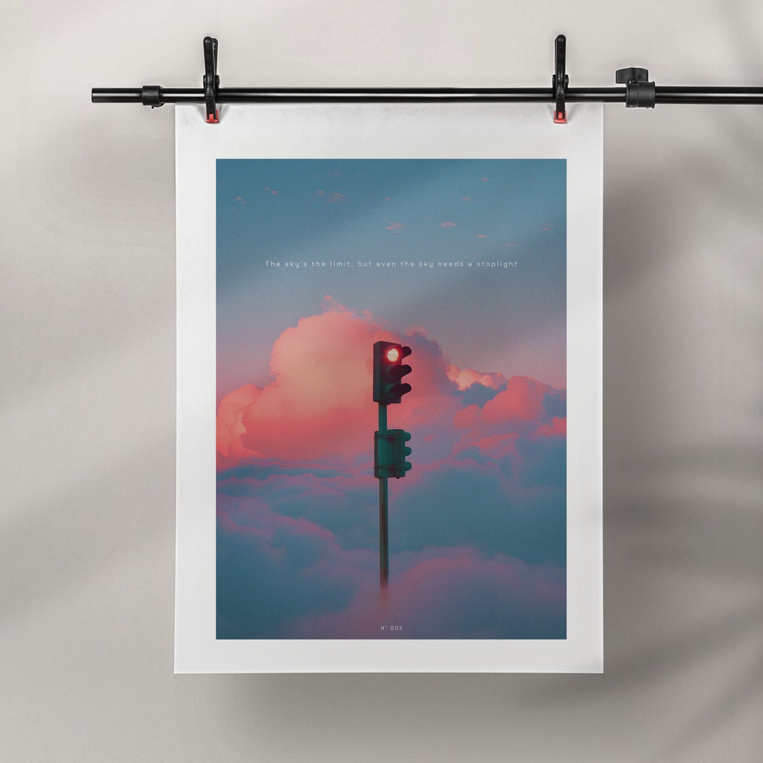 Modern Surrealism Poster SKY'S STOPLIGHT Wall Art Print Poster, Gift ...