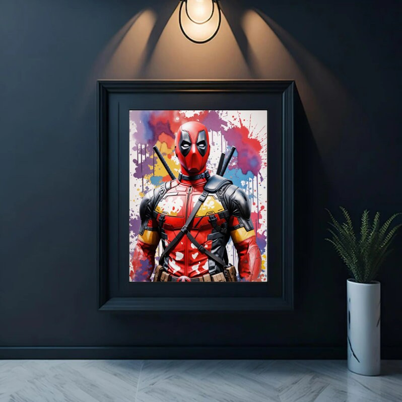 Deadpool Printable Painting.deadpool Super Hero Posterdigital - Etsy