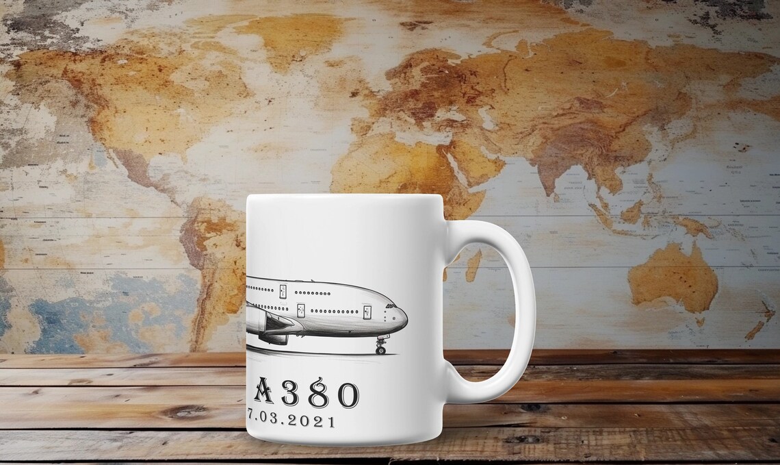 Airbus A380 Airplane Mug Aviation Gift Airbus Aircraft Mug A380 ...