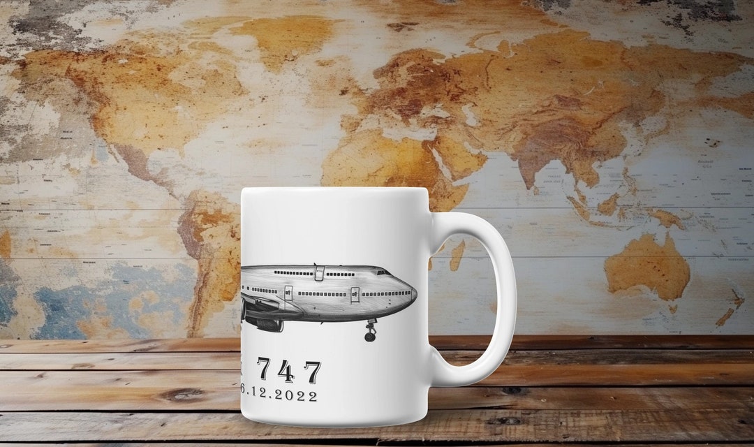 Boeing 747 Aircraft Draw Airplane Mug Gift Boeing 747 Mug | Boeing747 ...