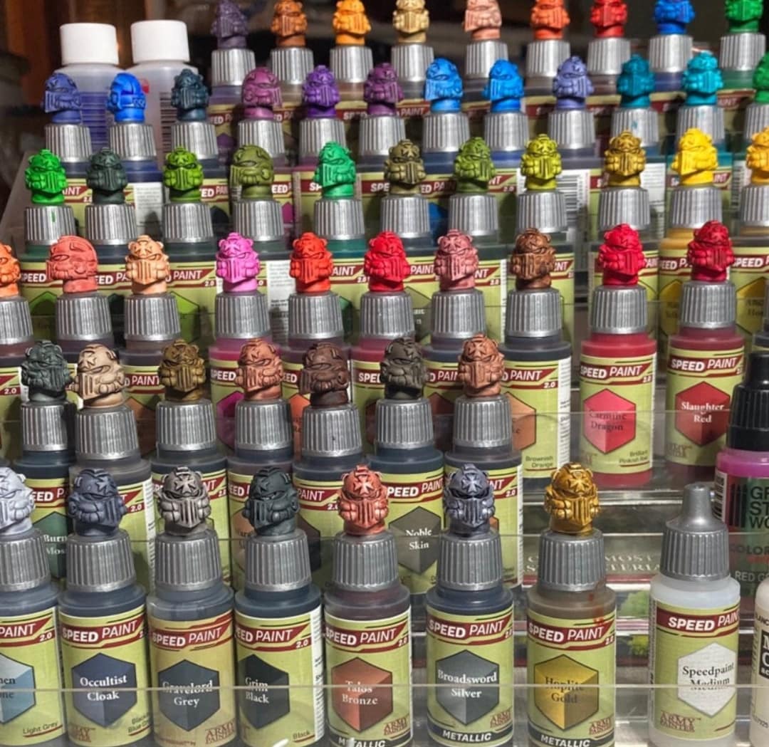 Army Marine Speedpaint/vallejo Paint Caps (50 Count) - Etsy