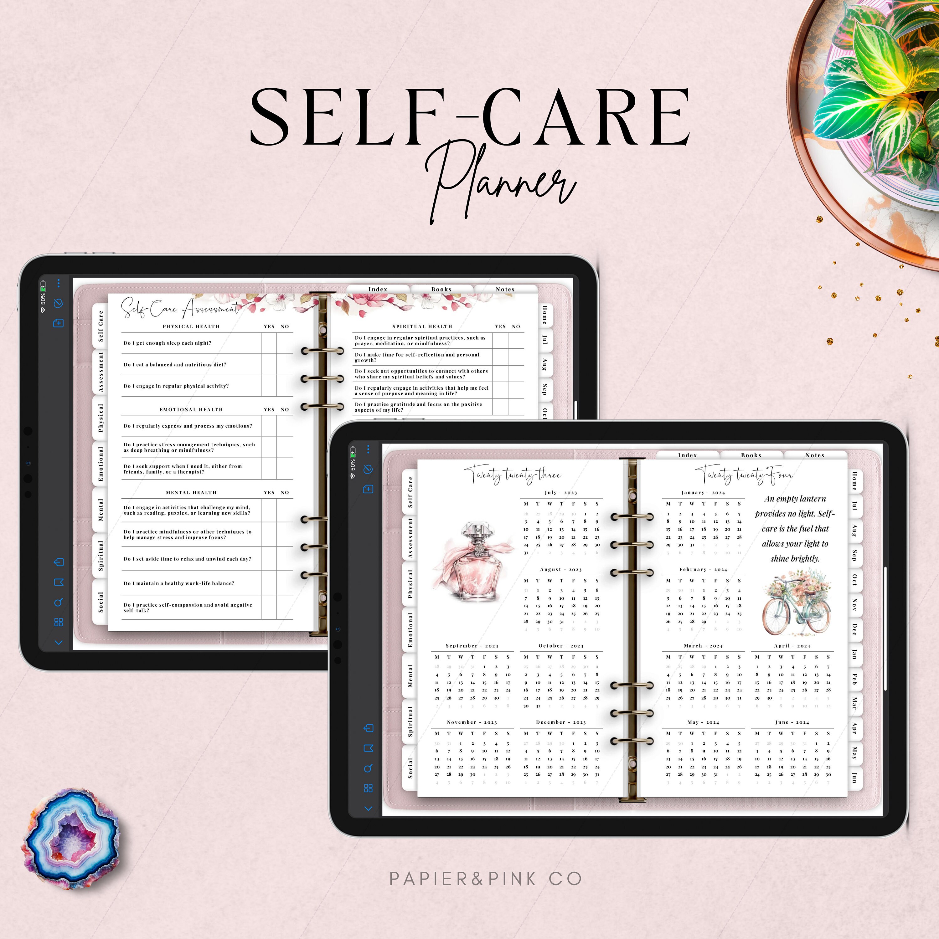 Yearly Self-care Planner, Self-care Planner, Digital Planner, Digital ...