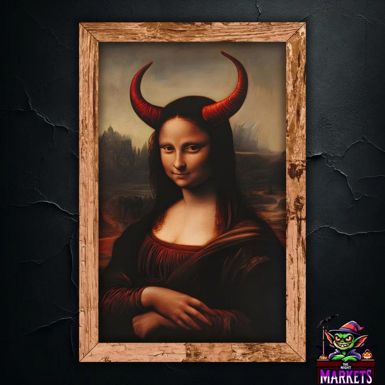 Mona Lisa Hörner Wandkunst, Gothic Wand Kunst Dekor, Renaissance ...