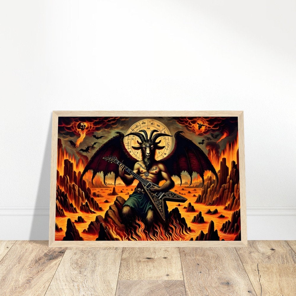 Baphomet Satanic Goat Poster Tenacious D Inspired Rock and Roll Devil ...