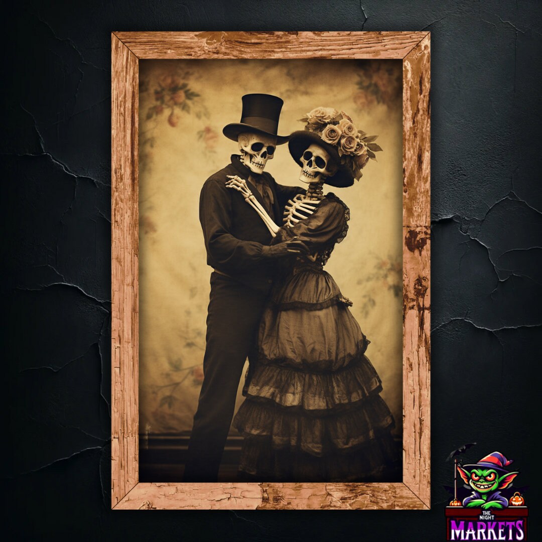 Spooky Scary Skeleton Dance Gothic Photo of Dead Dancers and the Eerie ...