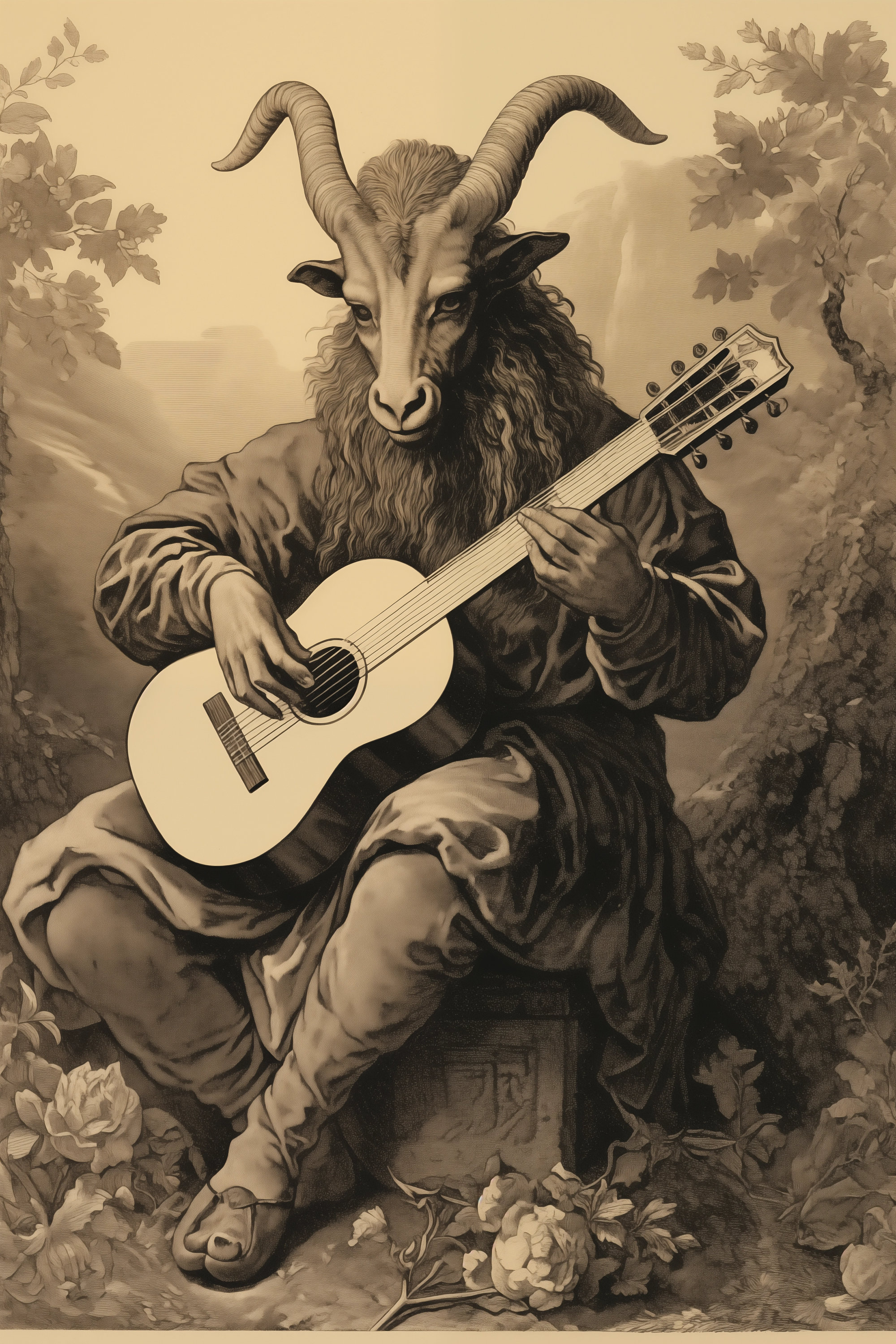 Baphomet Satanic Goat Poster - Tenacious D Inspired Rock and Roll Devil ...