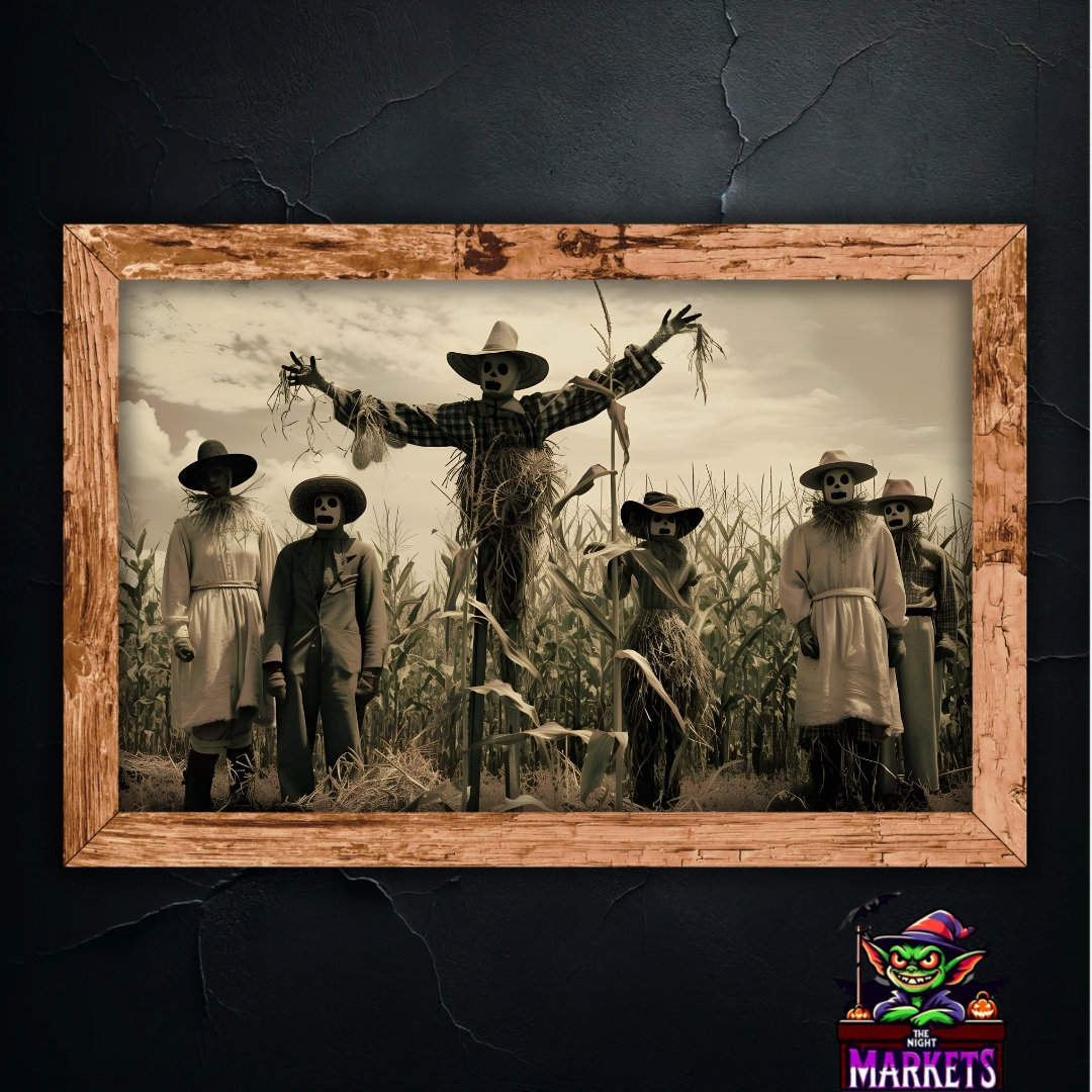 Vintage Scarecrow Photo Print, Rustic Farmhouse Wall Art, Country ...