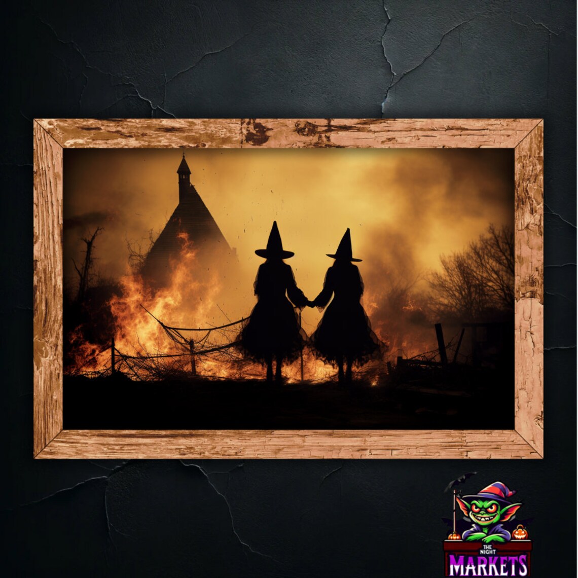 Burning Witches Vintage Gothic Photo of Woodland Witches Gothic Decor ...